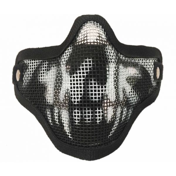 Trimex Lower Mesh Skull Mask in Black with Adjustable Strap