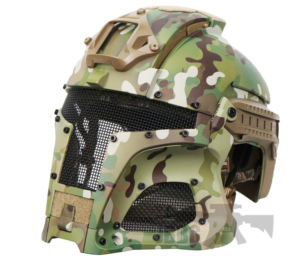 MEDIEVAL IRON WARRIOR FULL HEAD COVERAGE AIRSOFT HELMET AND MASK CPTX ...