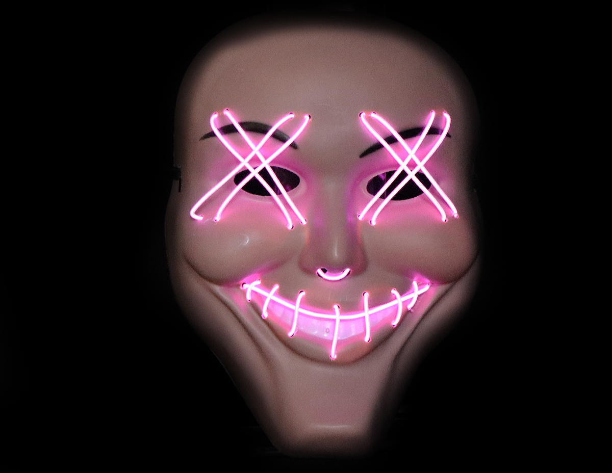 LED PURGE HAPPY MASK - Trimex Wholesale Ireland