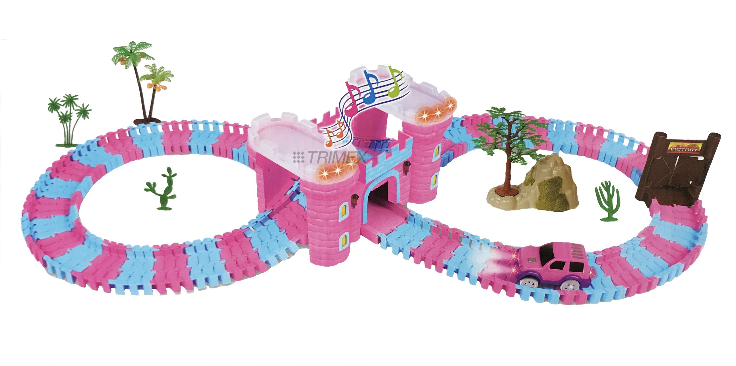 pink castle track set