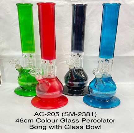 46cm Colour Glass Precolator Bong with Glass Bowl AC-205 - Trimex ...