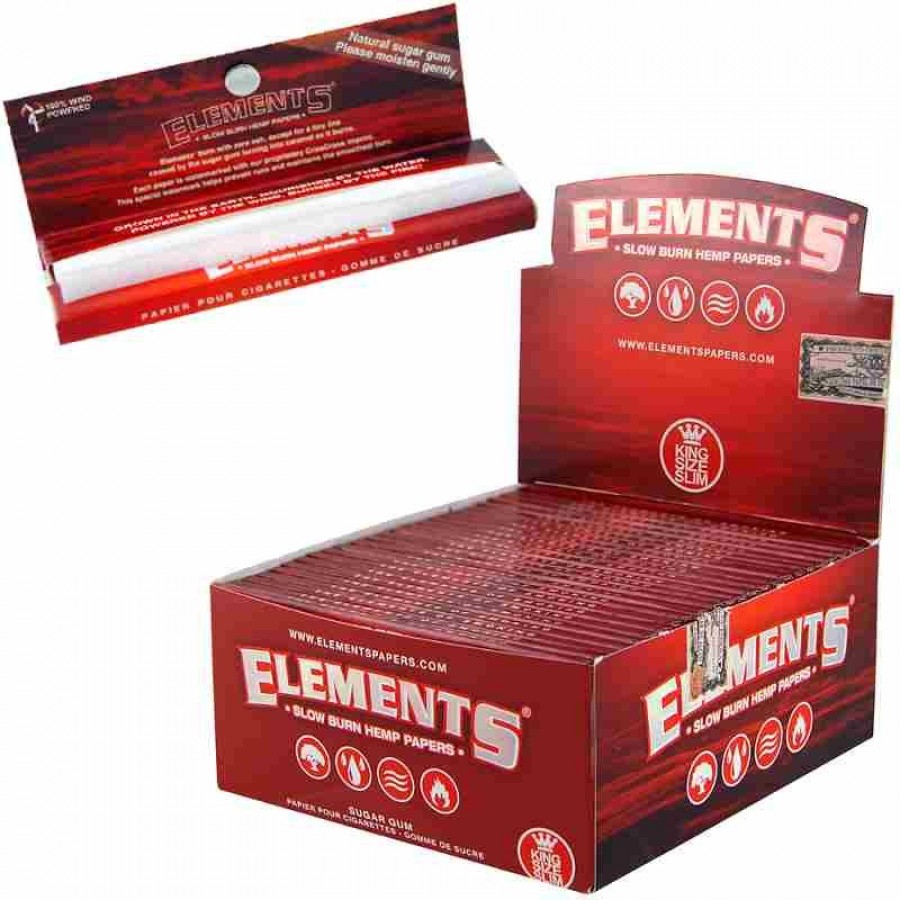 ELEMENTS KING SIZE RED PAPER PACK OF 50 - Trimex Wholesale Ireland