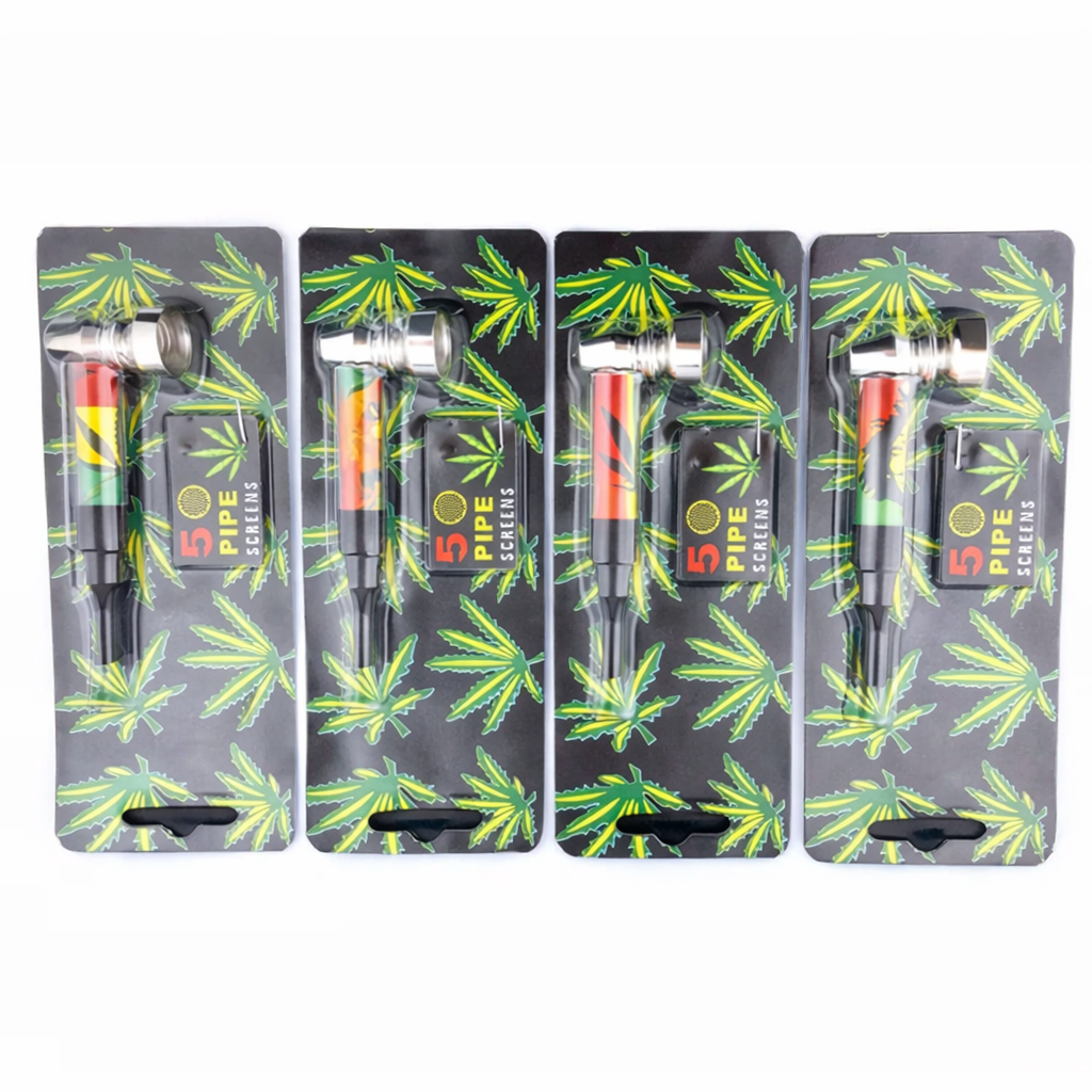 SMOKING METAL PIPES PACK OF 12 WITH 50 PIPE SCREENS HX-1373A - Trimex ...