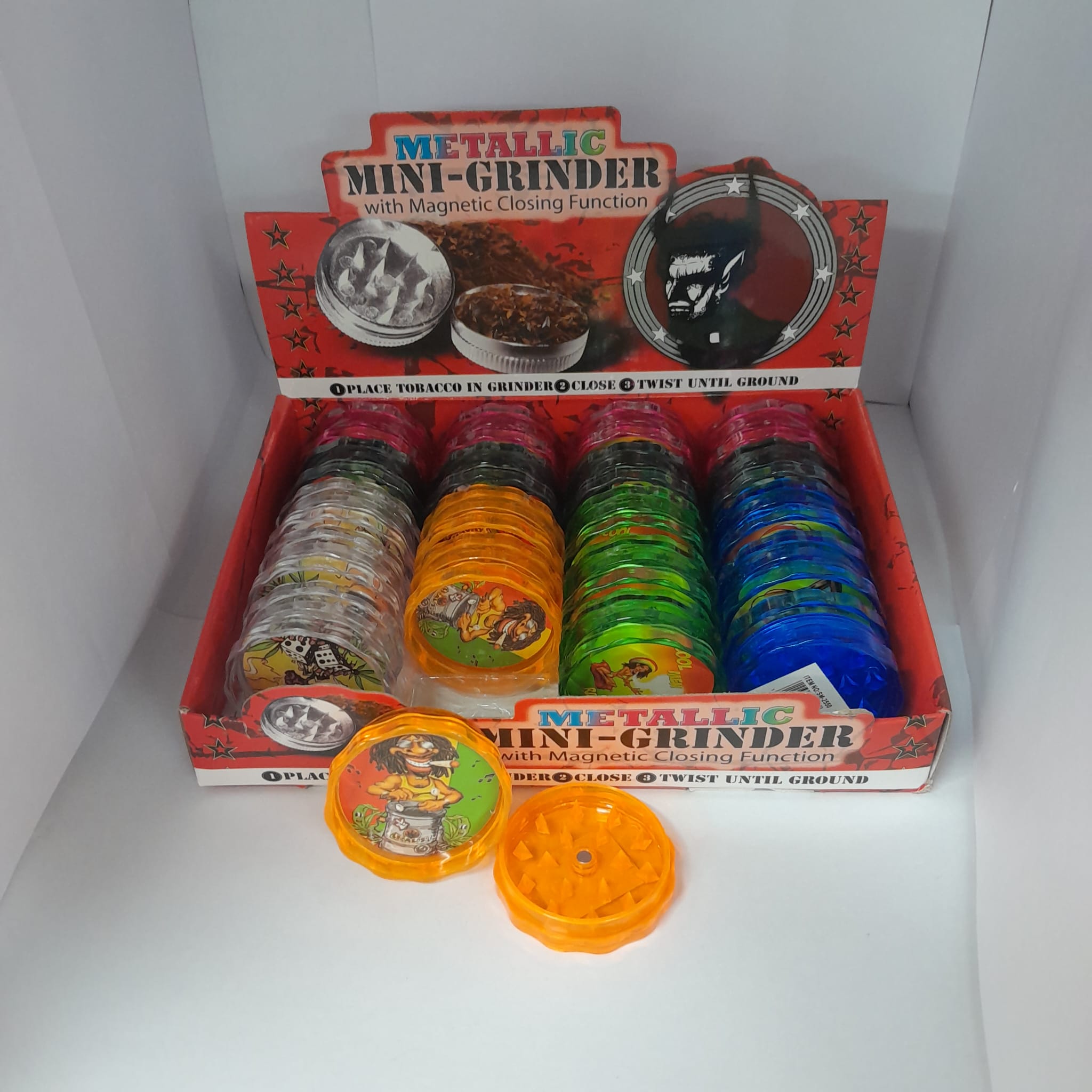 TOBACCO METALLIC MINI GRINDER (PACK OF 20) - Trimex Wholesale Ireland