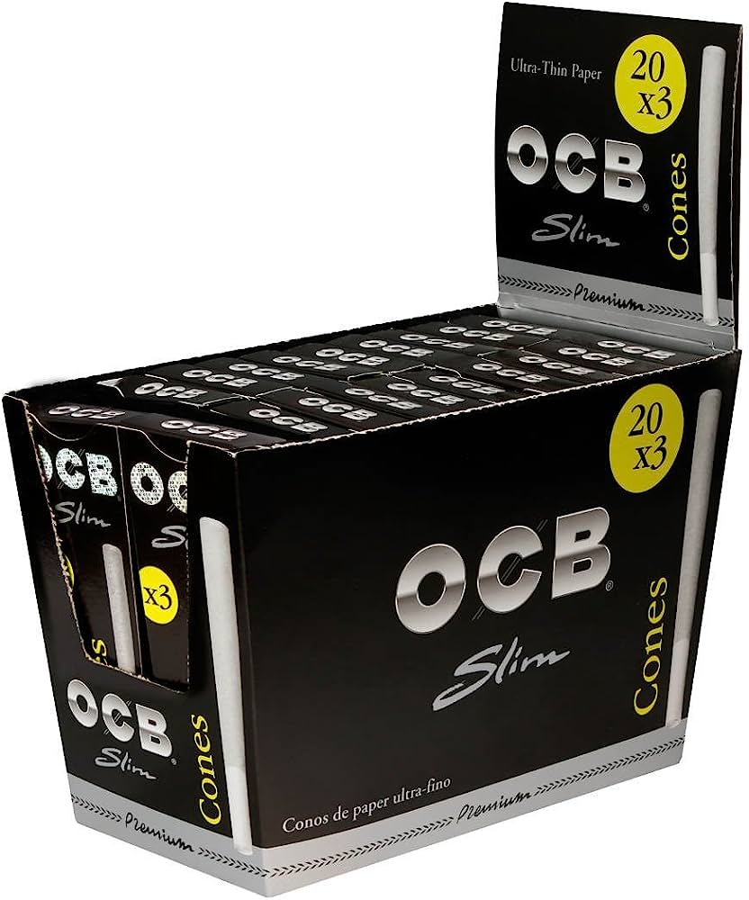 OCB BLACK PREMIUM SLIM CONES 3’S – 20PK - Trimex Wholesale Ireland