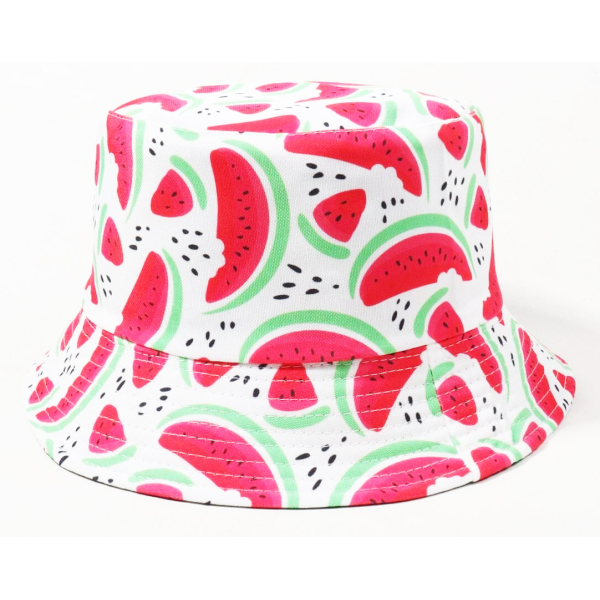 499-7 WATERMELON REVERSABLE SUMMER BUCKET HAT - Trimex Wholesale Ireland