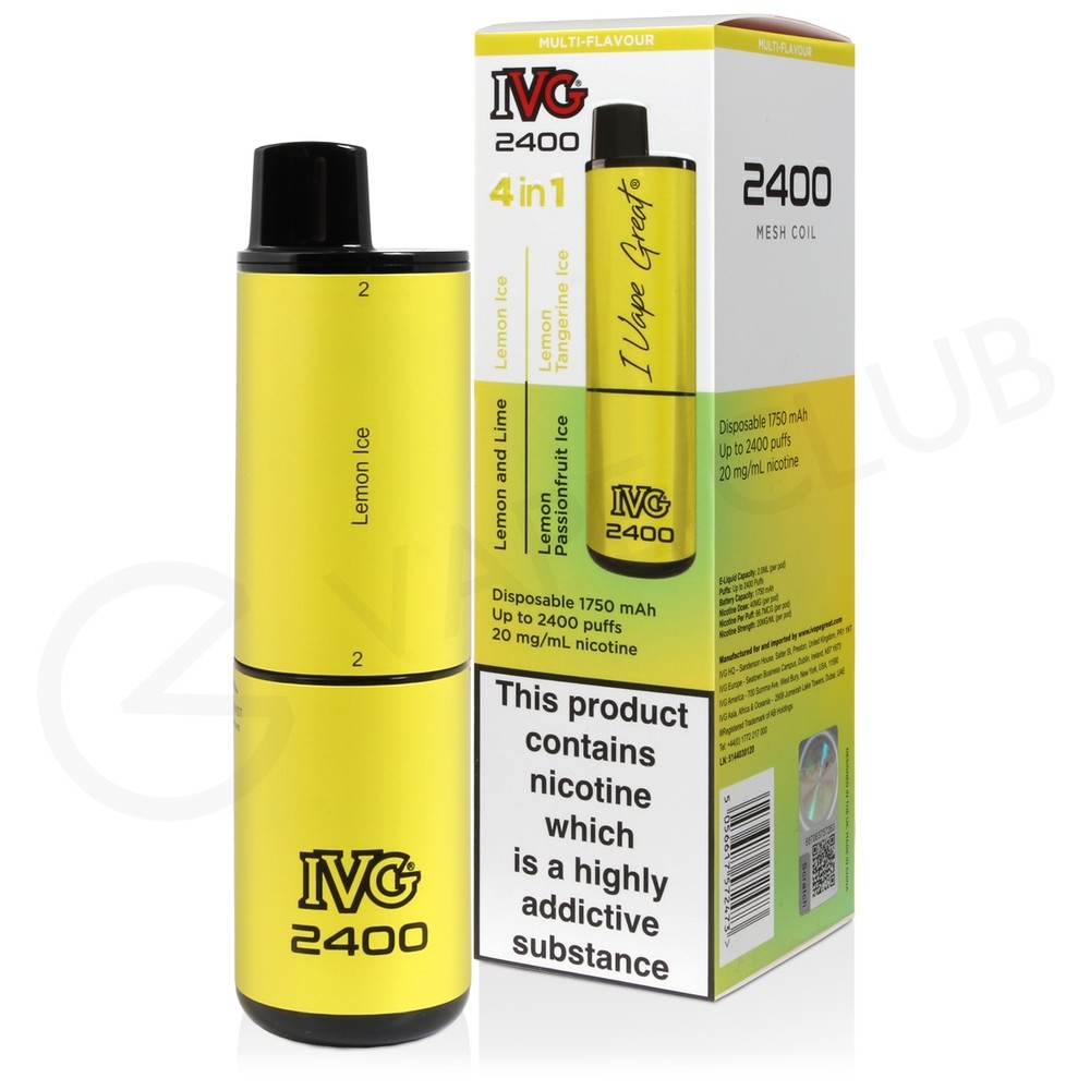 Lemon Edition IVG 2400 PUFFS DISPOSABLE VAPE (PACK OF 5) - Trimex ...