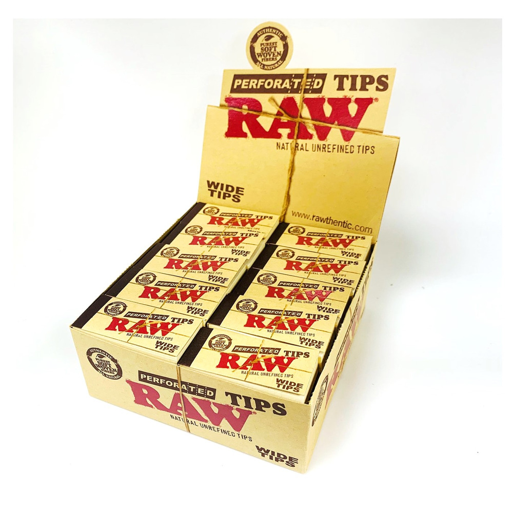 RAW WIDE PERFORATED TIPS (PACK OF 50) - Trimex Wholesale Ireland