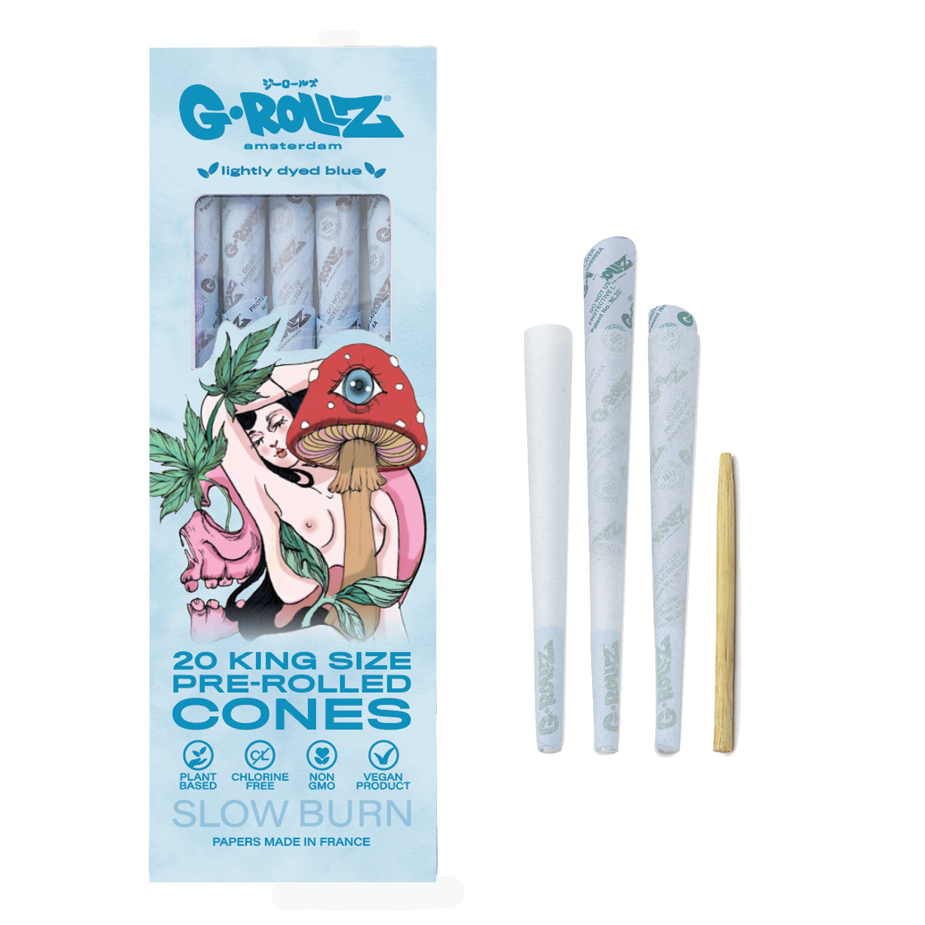 G-Rollz | Collector 'Naked Shroom' Blue - 20 KS Cones - Trimex ...