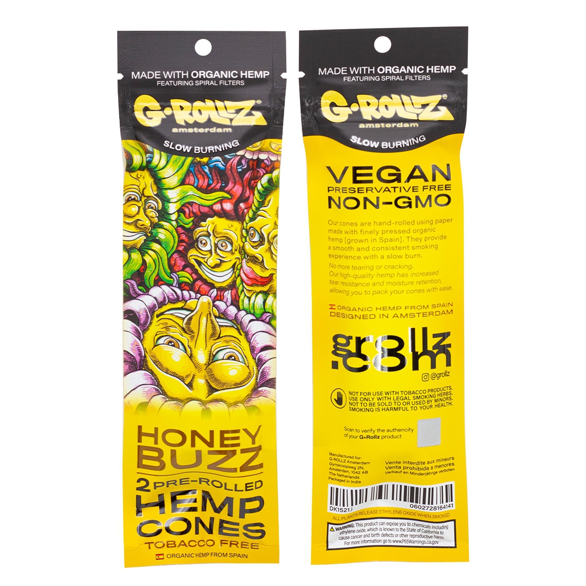 G-Rollz | 2x 'Honey Buzz' Pre-Rolled Hemp Cones (12 Pack Display, 24 ...