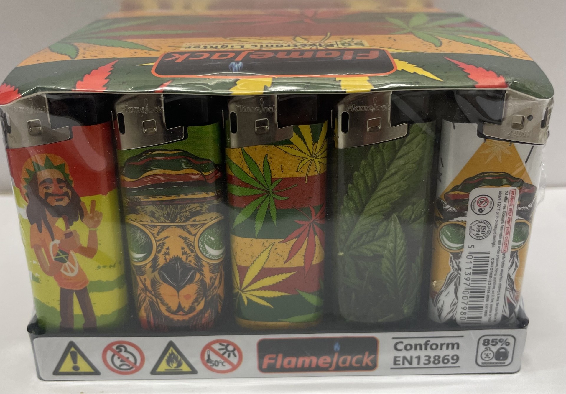LIGHTER PUF ELECTRONIC HIPPY DESIGN (PACK OF 50) - Trimex Wholesale Ireland