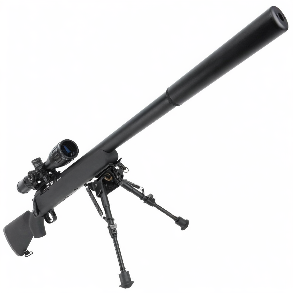 JG Works BAR-10G Bolt Action Airsoft Sniper Rifle with Silencer