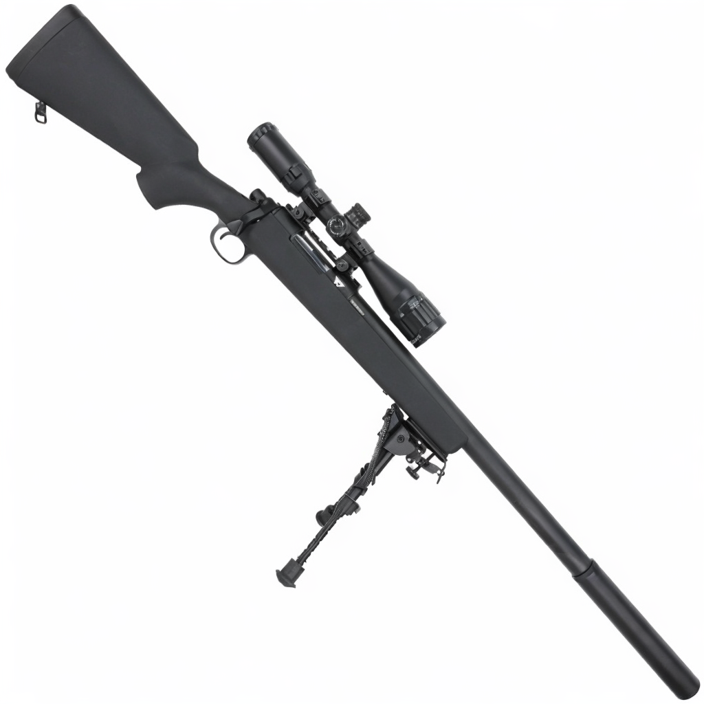 JG Works BAR-10G Bolt Action Airsoft Sniper Rifle with Silencer