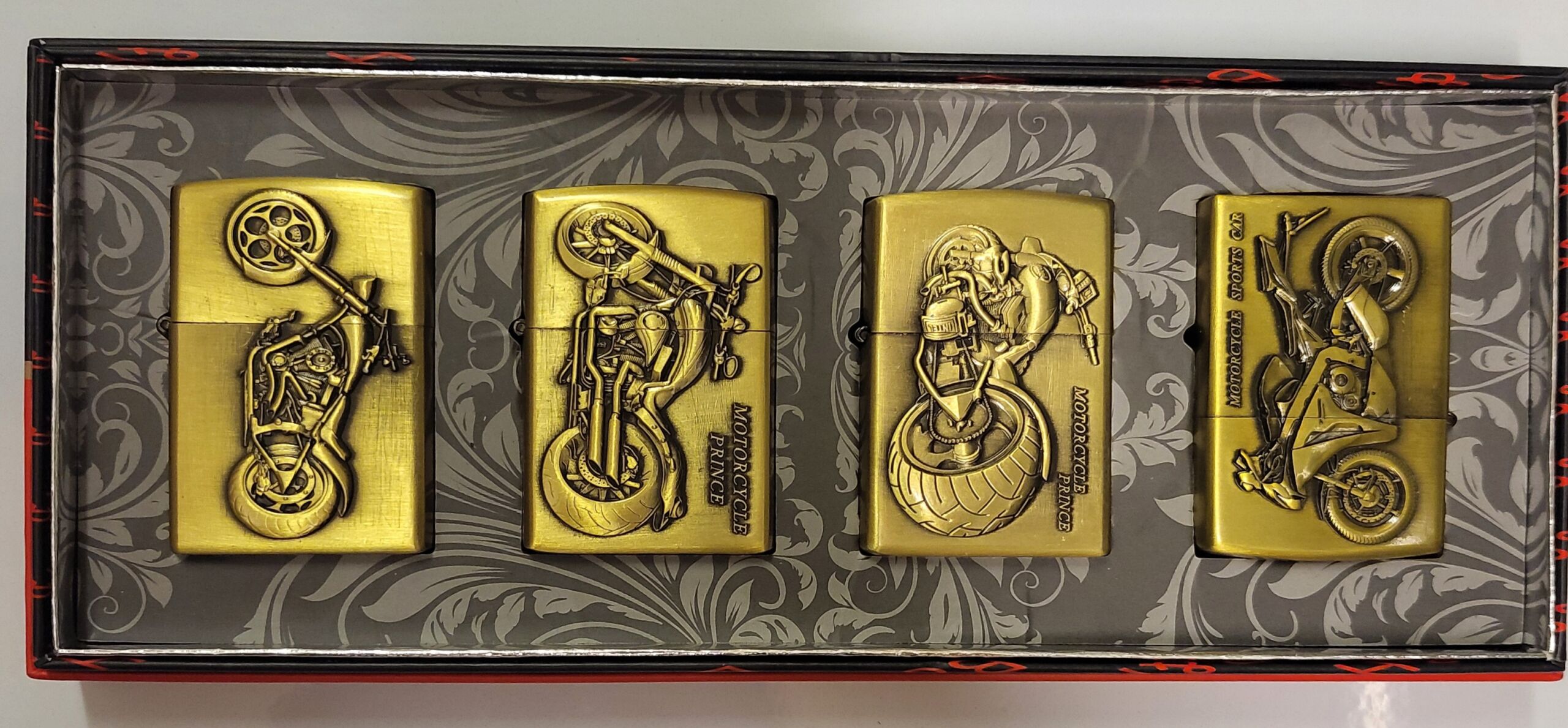 OIL LIGHTERS BIKE DESIGN PACK OF 4 - Trimex Wholesale Ireland